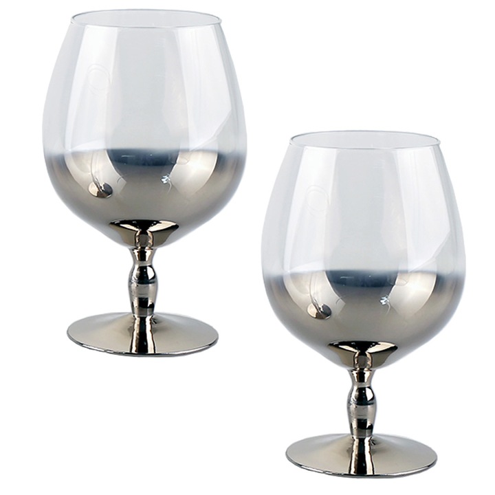 Set 2 pahare coniac Quasar & Co.®, 590 ml, sticla, transparent efect ...