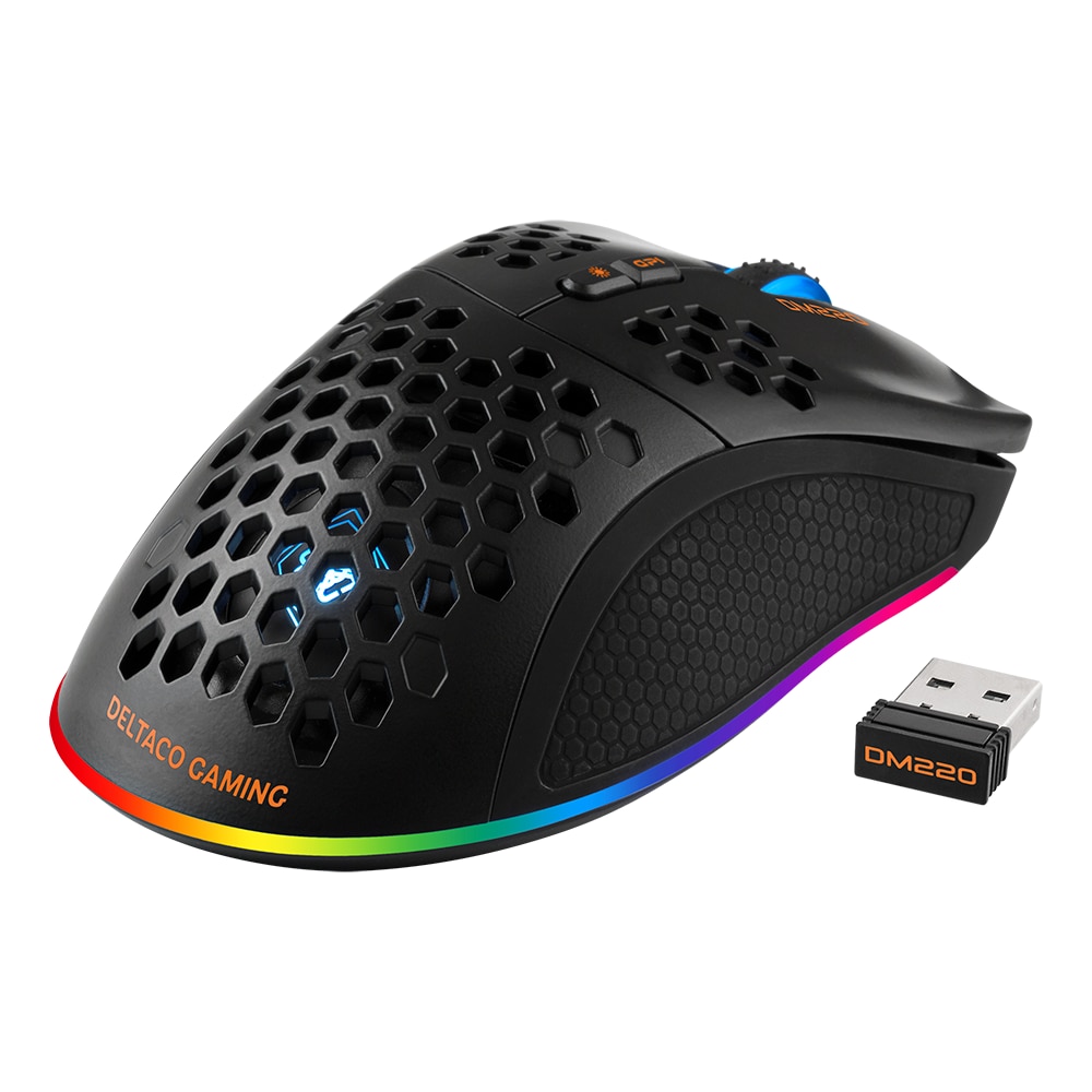 DELTACO GAMING DM220 SPCP6651 RGB gaming ultrakönnyű vezeték nélküli ...