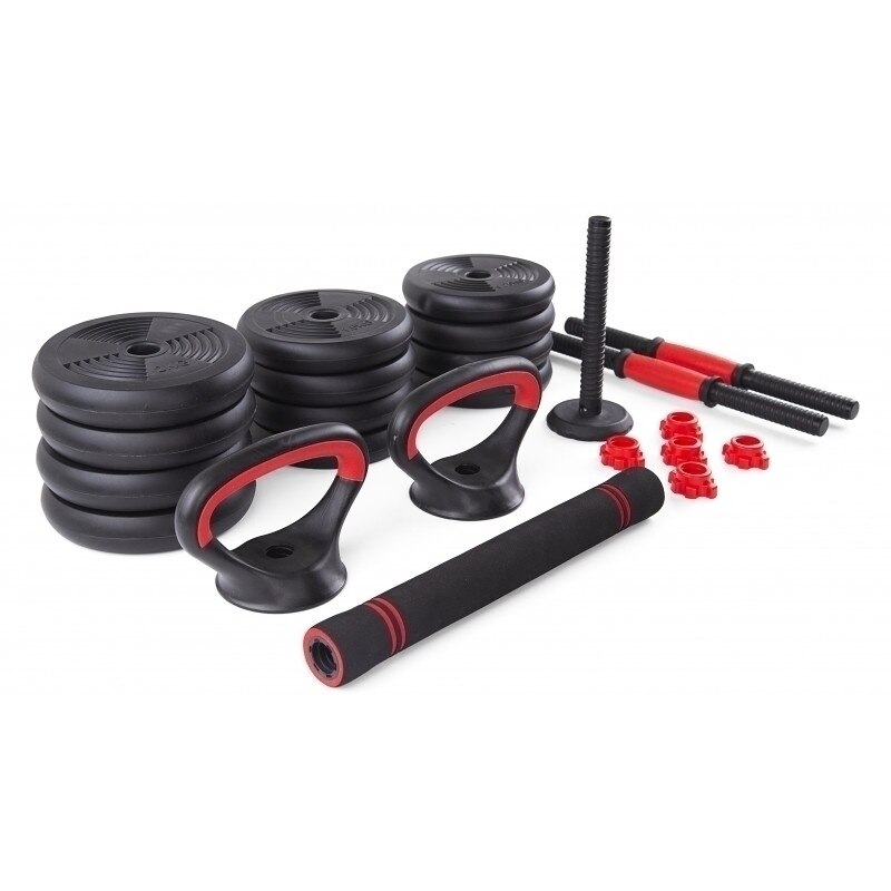 Set Gantere reglabile kettlebell FitTronic® 6 in 1 de 20 kg KF20, cu o multitudine de combinatii ...