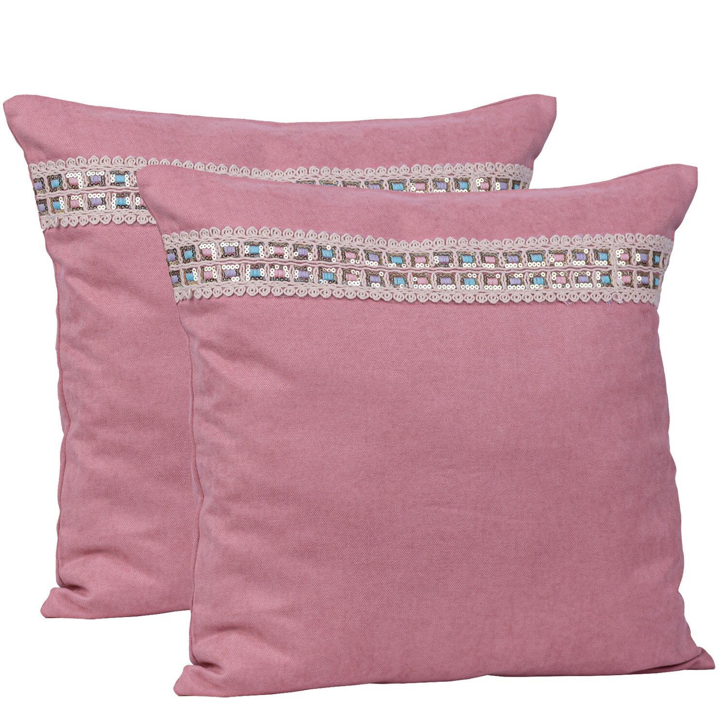 Set 2x40x 40cm perne decorative Hiko BASE roz pudra - eMAG.ro