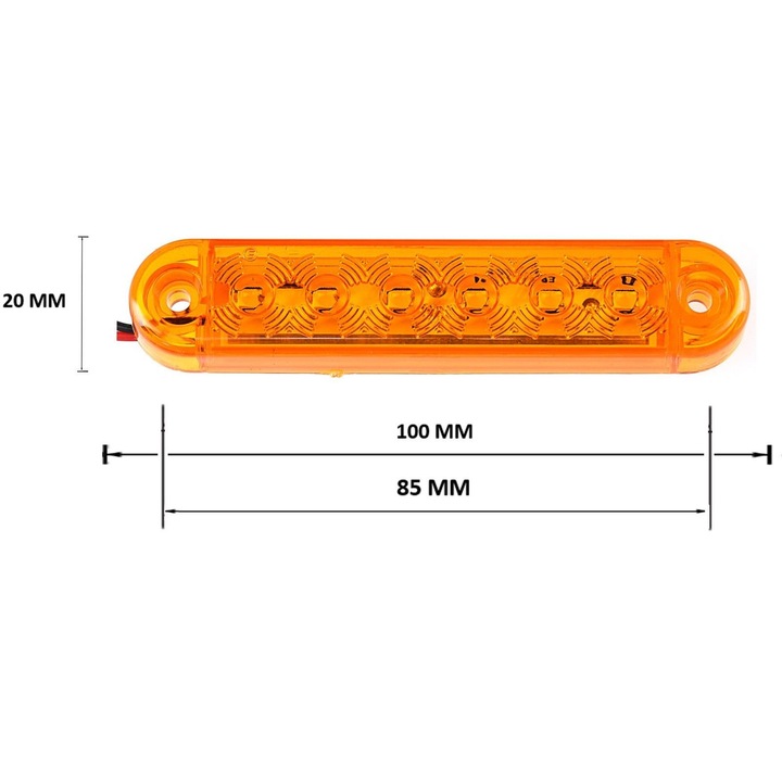 LED Lampa Laterala Flexzon, Galbena, Gabarit, 12V -24V, 6 SMD, Resistenta La Apa - eMAG.ro