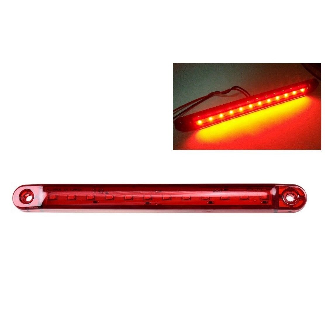 LED Lampa Laterala Flexzon, Rosu, Gabarit, 12V -24V, 18cm, 12 SMD, Resistenta La Apa - eMAG.ro