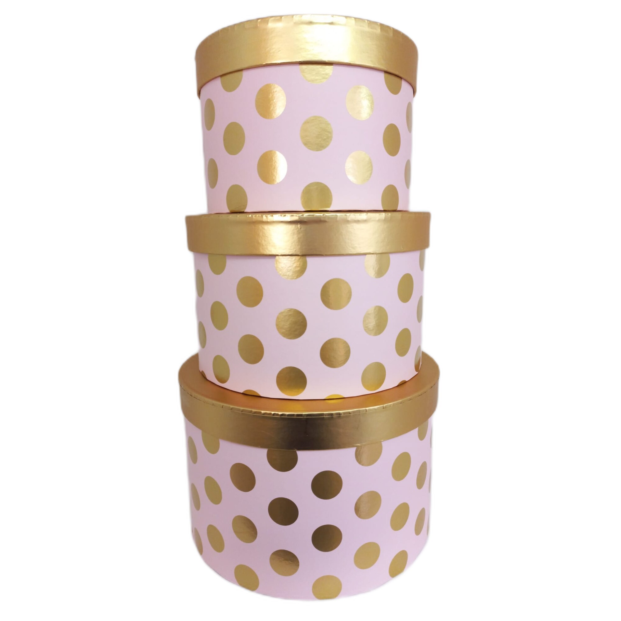 Set 3 cutii rotunde buline roz - eMAG.ro