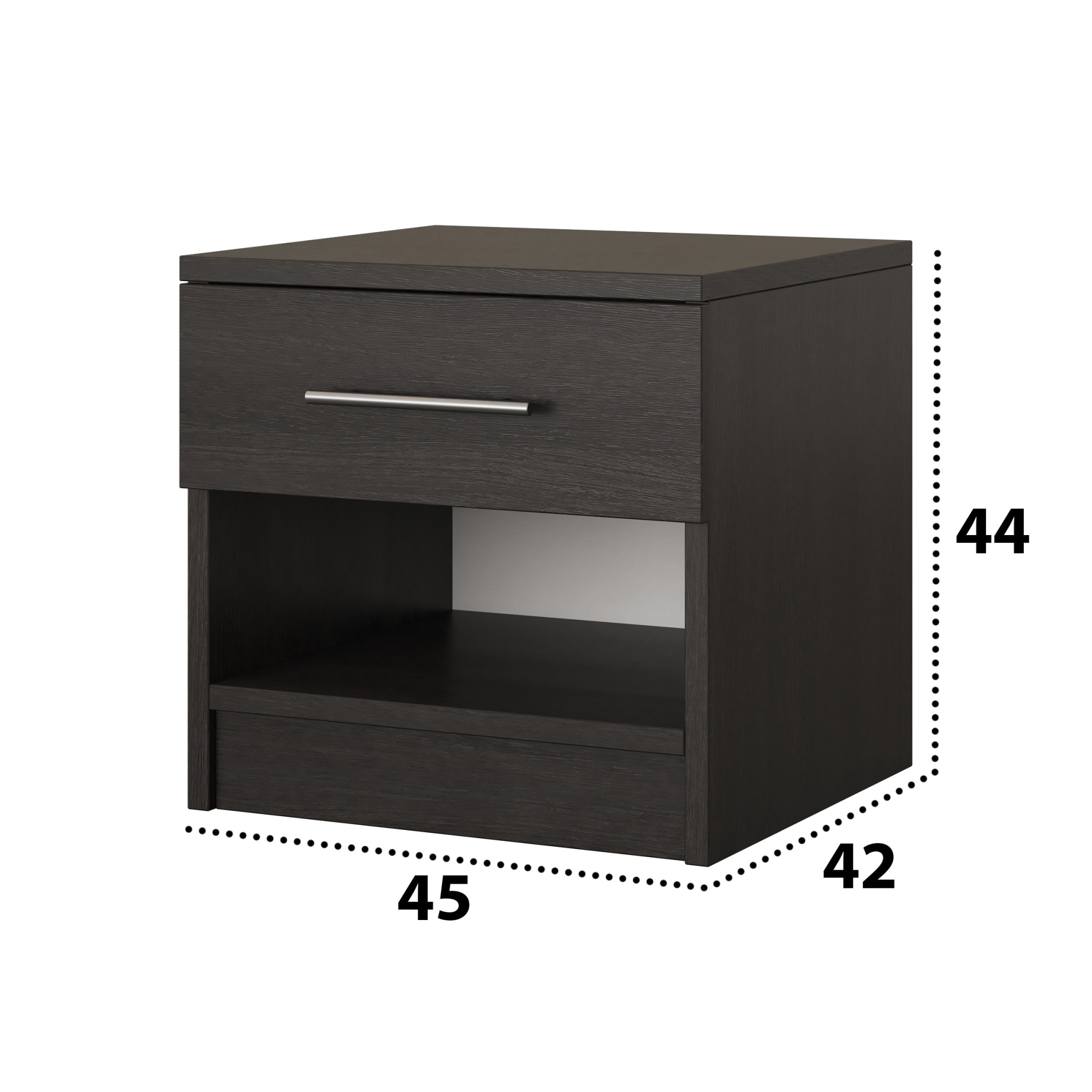 Set pat Beta cu Noptiere, Wenge, 160x200 cm, suport saltea inclus - eMAG.ro