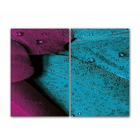 Set 2 Tablouri Multicanvas, frunze colorate 508, Tipar UV pe panza ...