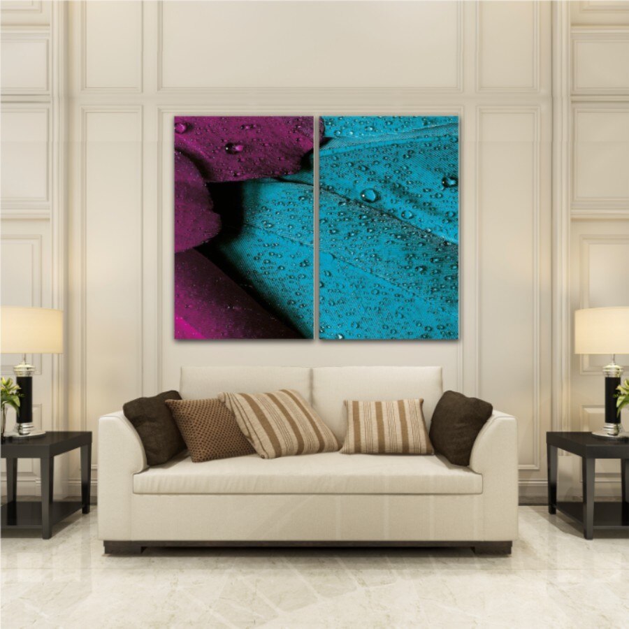 Set 2 Tablouri Multicanvas, frunze colorate 508, Tipar UV pe panza ...