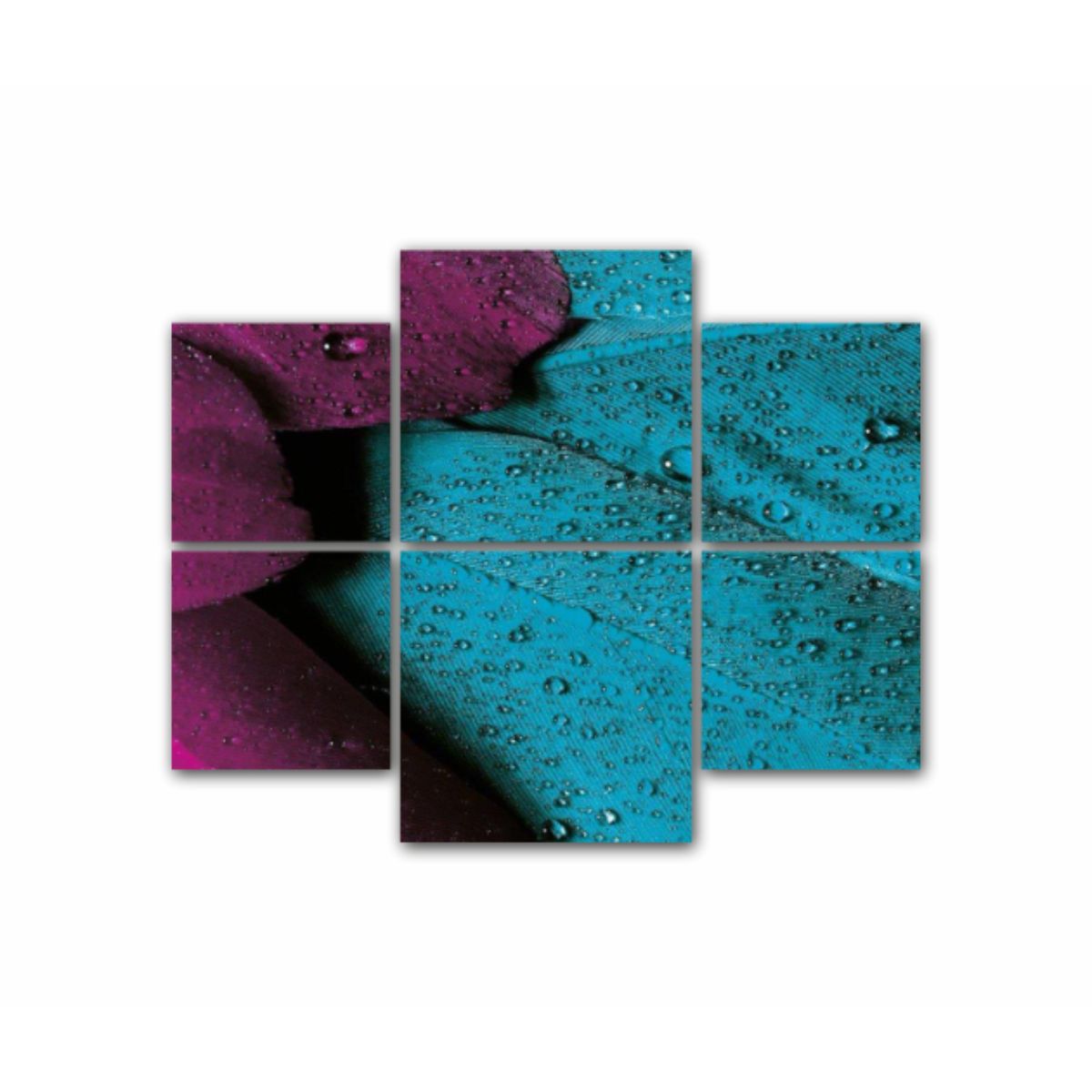 Set 6 Tablouri Multicanvas, frunze colorate 508, Tipar UV pe panza ...