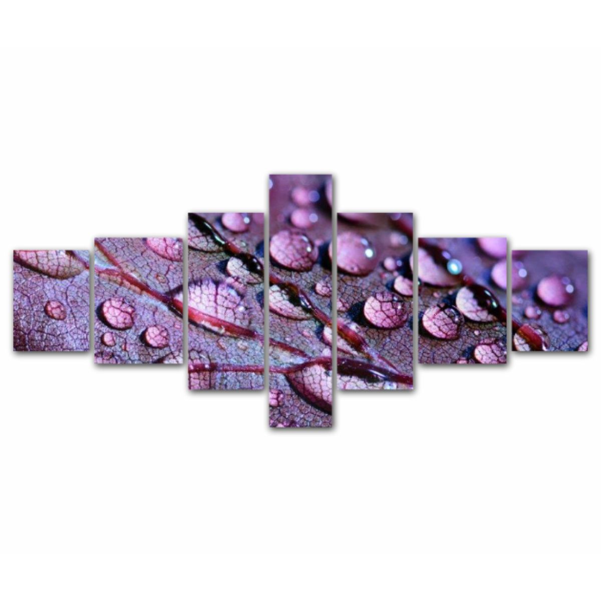Set 7 Tablouri Multicanvas, frunze cu apa 509, Tipar UV pe panza ...