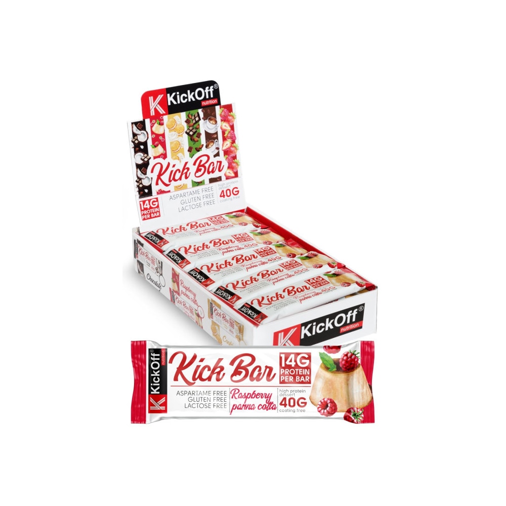 Cutie 20 Batoane Proteice Kickoff Nutrition Kick Bar Raspberry Panna