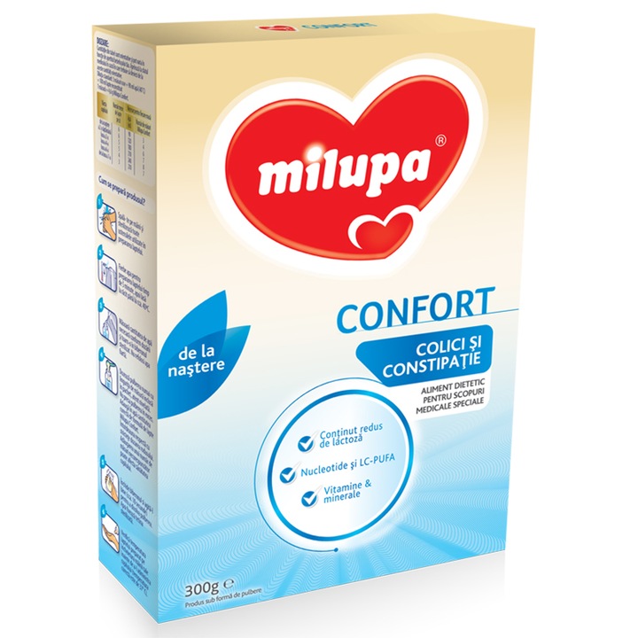 Lapte formula speciala, Milupa Milumil Confort, 300 g, de la nastere ...