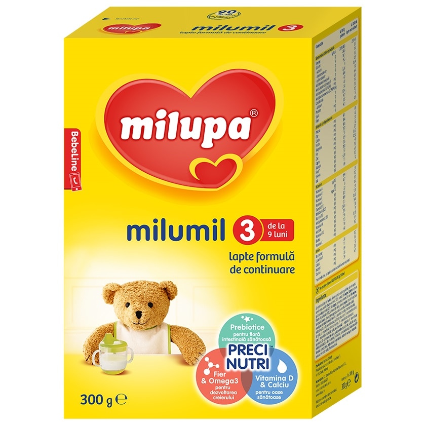 Lapte formula de continuare Milupa Milumil 3, 300 g, de la 9 luni - eMAG.ro