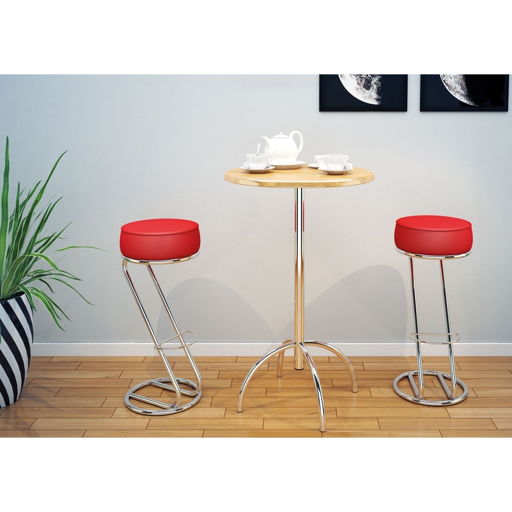 Scaun bar cafenea ZETA Hoker, Maro piele ecologica - eMAG.ro