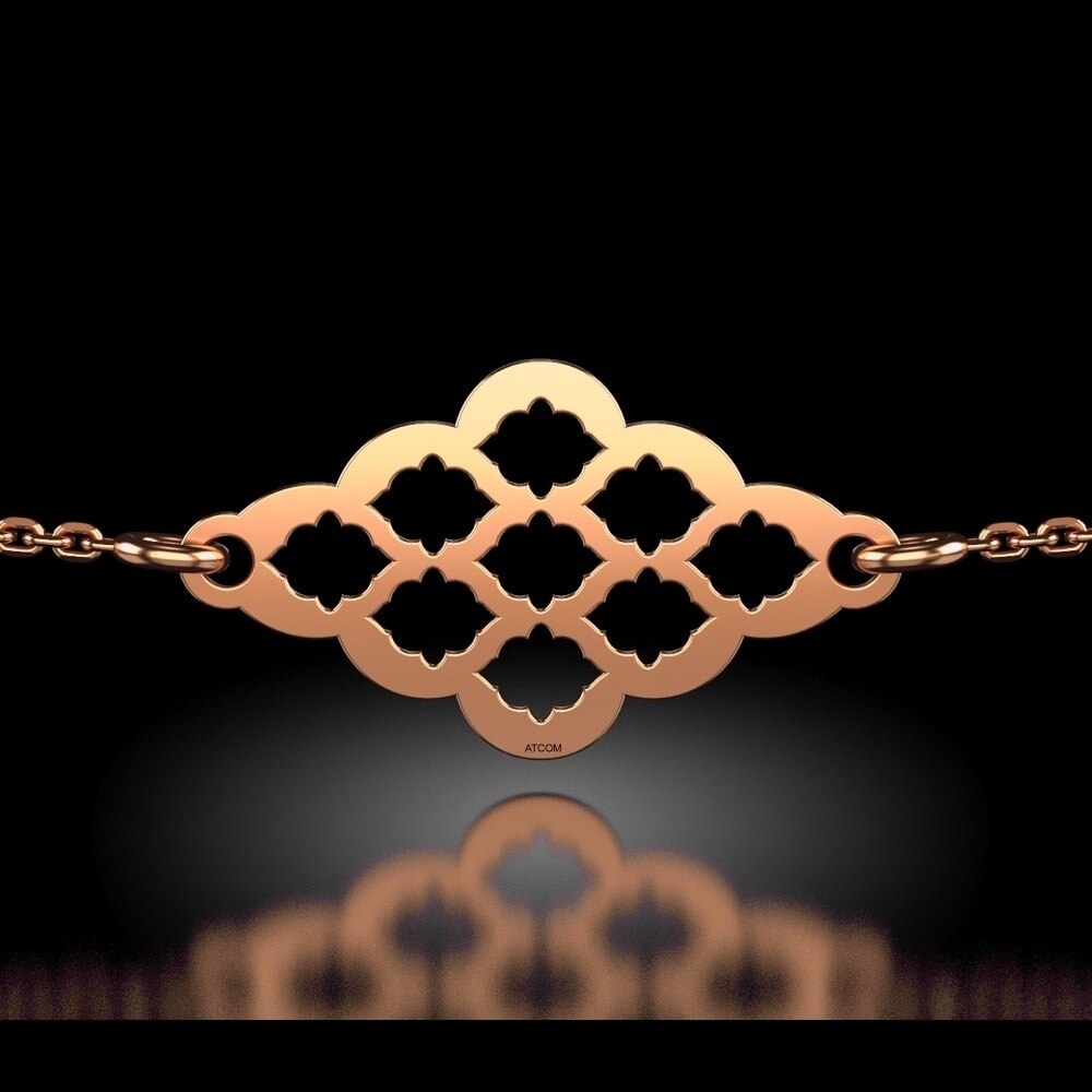 Bratara cu lantisor din aur roz model 62 - eMAG.ro