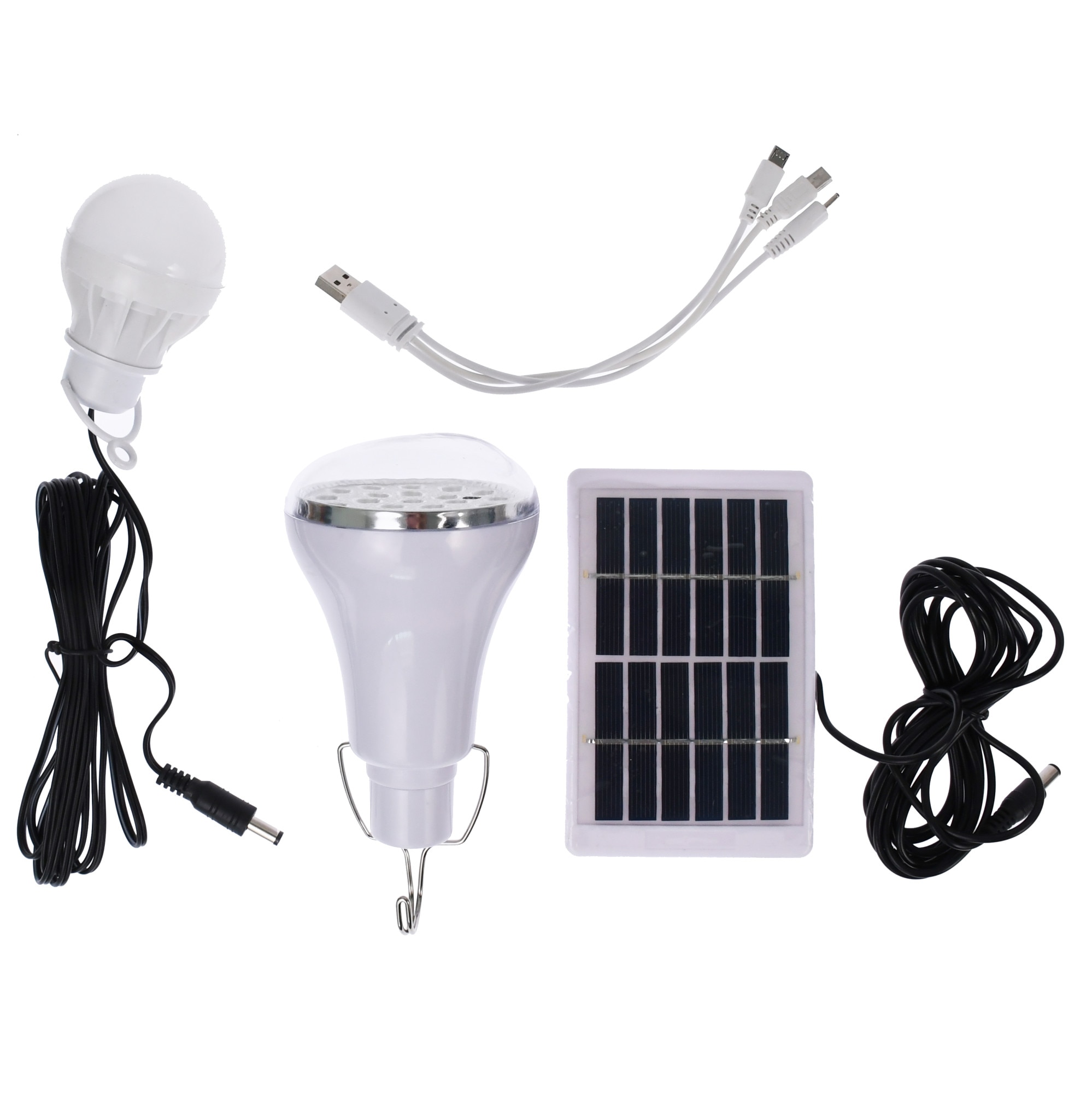 Bec portabil solar LED pentru camping, baterie externa, 10 W - eMAG.ro