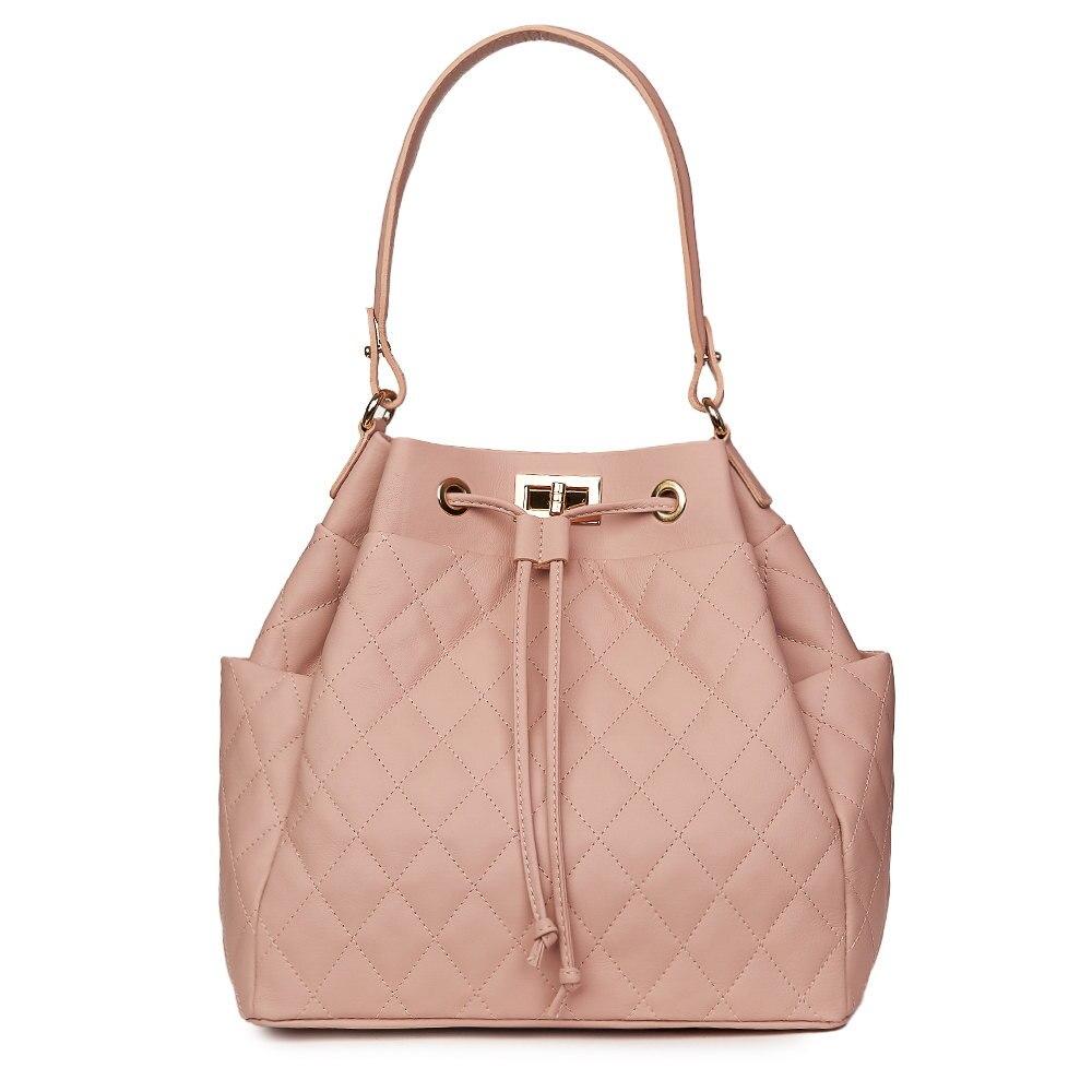 Geanta piele cu aspect matlasat Felice roz - eMAG.ro