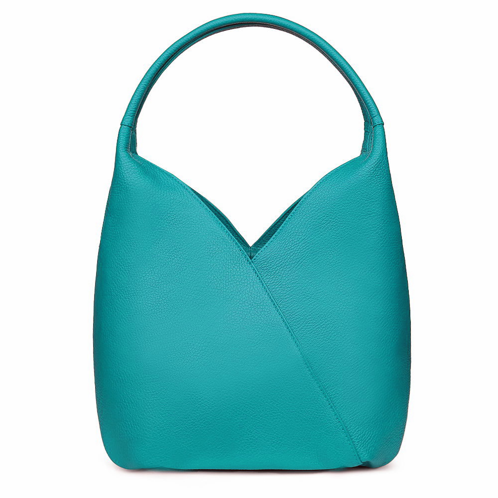 Geanta piele naturala Lorena turcoaz - eMAG.ro