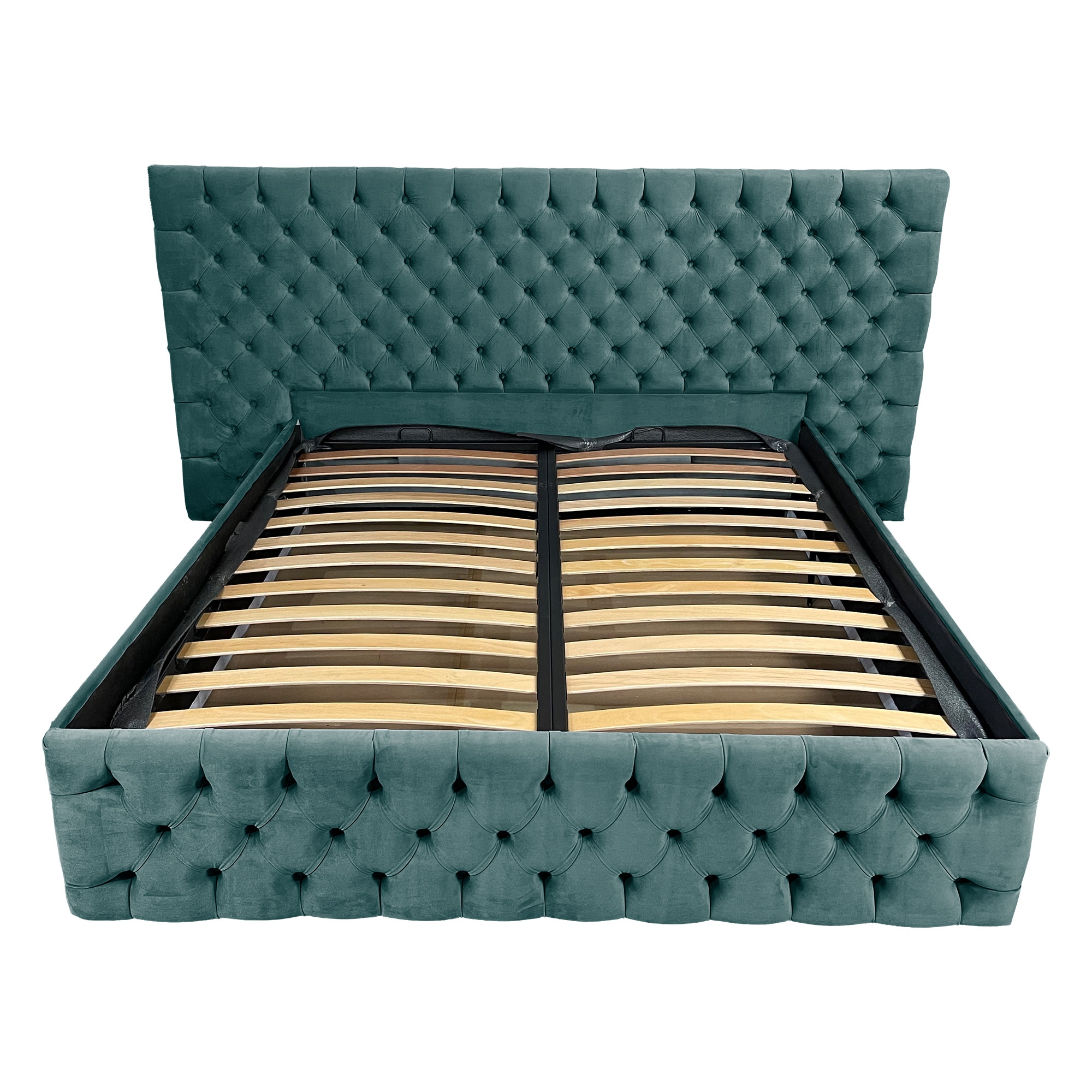 Pat tapitat cu somiera Beds Place, Cyntia wide, Velvet Verde 12 ...