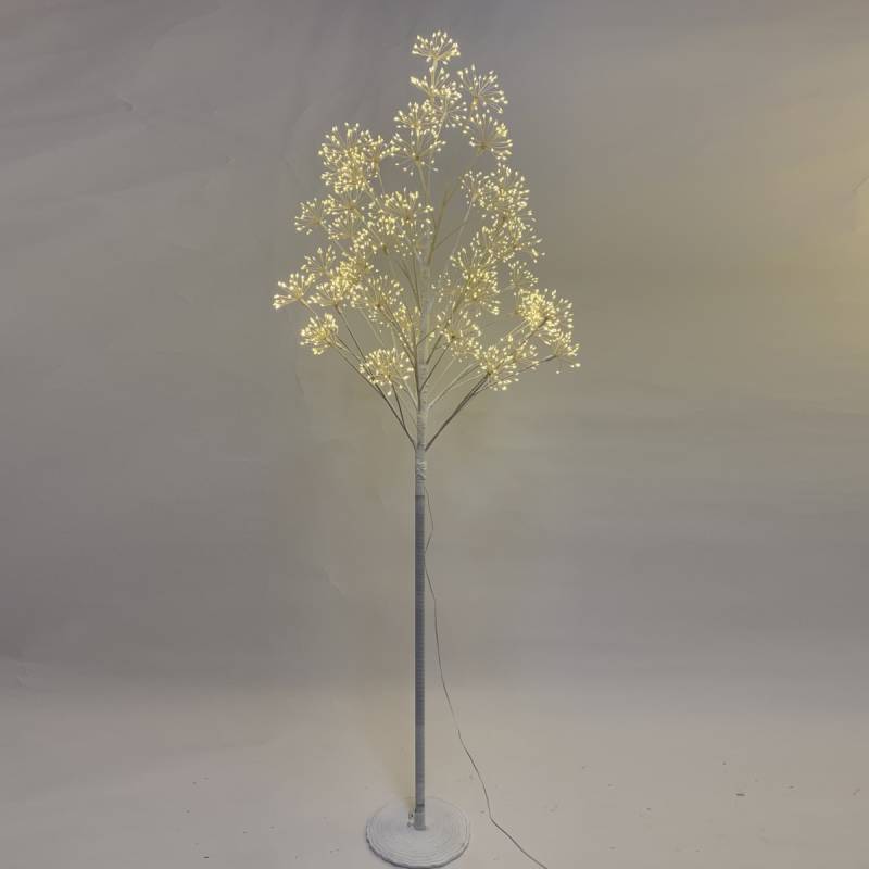 Decoratiune, Copac iluminat cu 1568 de leduri, metal si plastic, alb ...