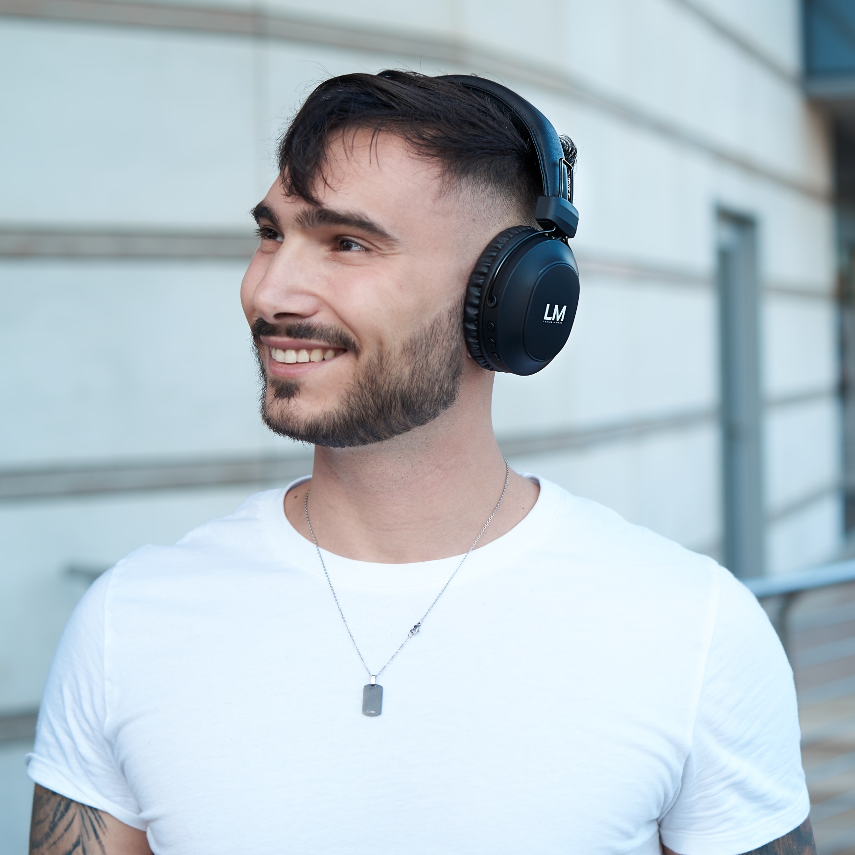 Безжични Слушалки, Louise&Mann 5, Сгъваеми, Черни - eMAG.bg