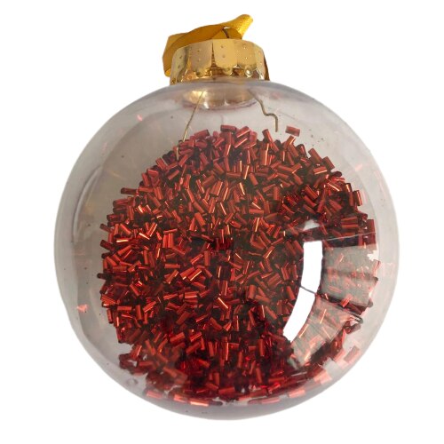 Set 6 globuri decorative cu paiete colorate, 10 cm, rosu - eMAG.ro