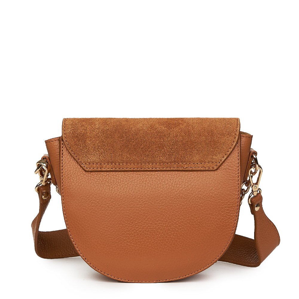 Poseta dama din piele naturala Donna cognac - eMAG.ro