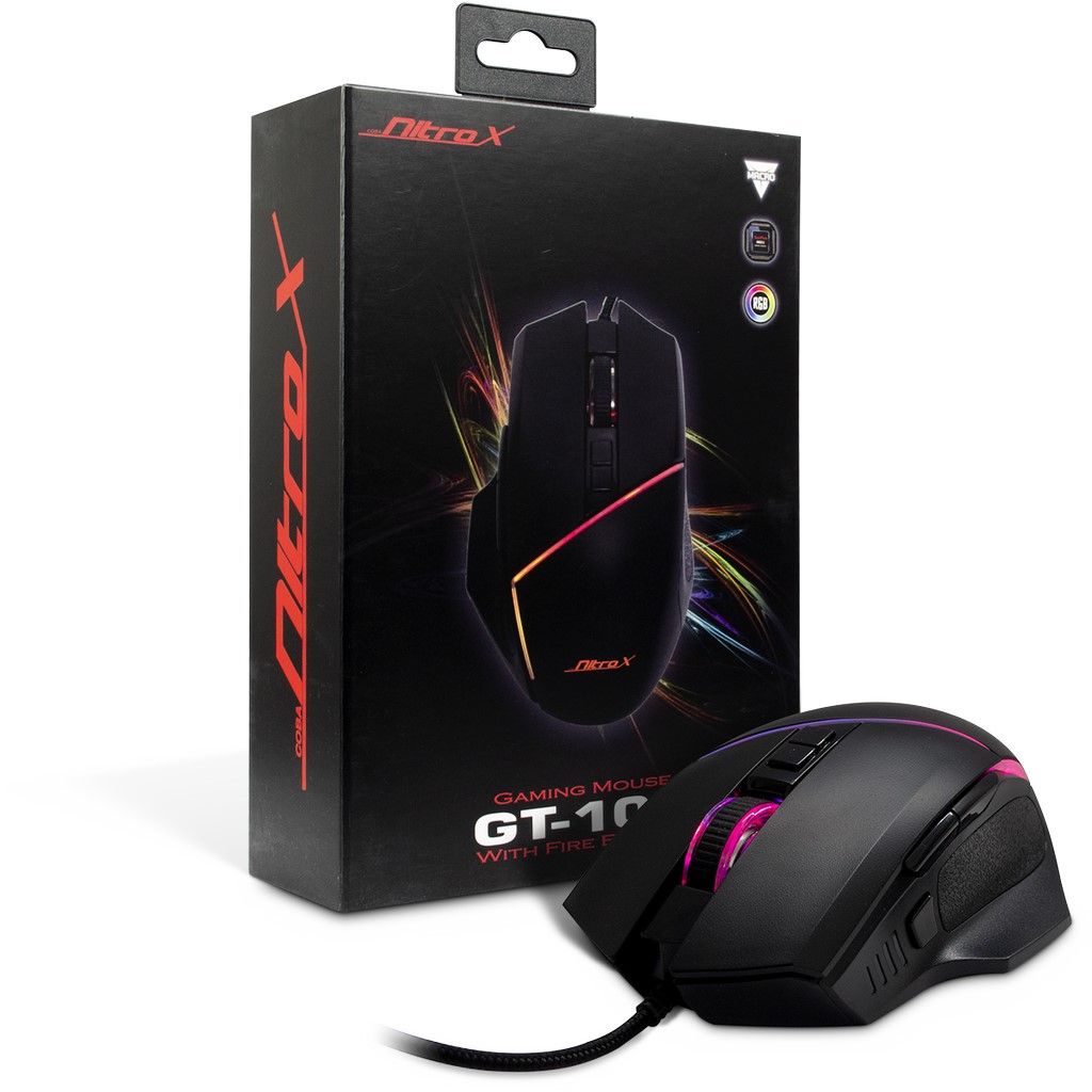 Inter-Tech Nitrox GT-100 RGB Gaming mouse Black, 209582, Egér - eMAG.hu