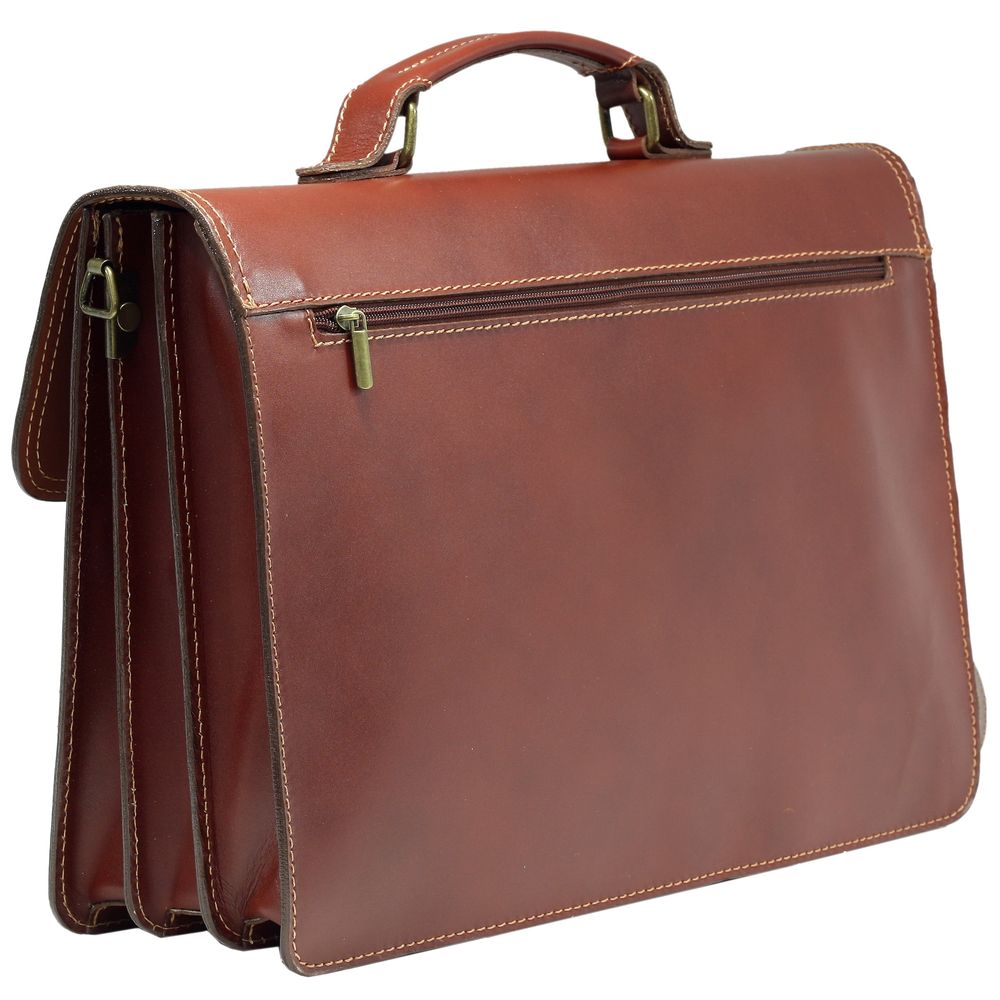 Servieta cu 3 compartimente, business, din piele naturala, curea de ...