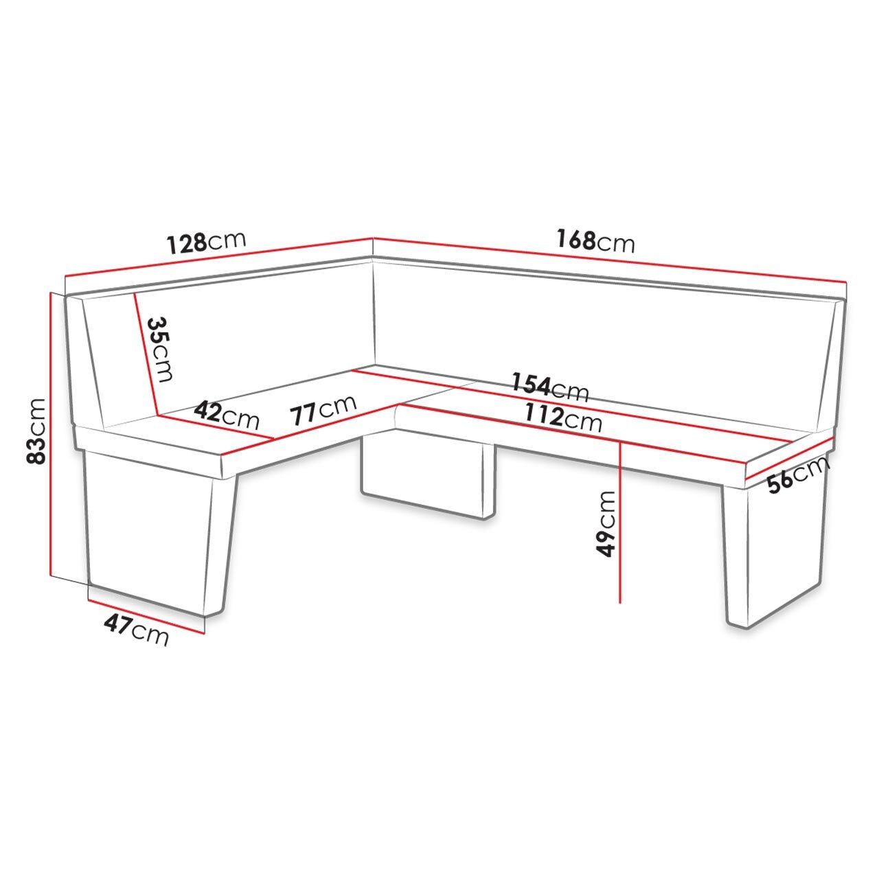 Coltare de bucatarie Gajana I Leb, Mirjan24, 168x128x83 cm - eMAG.ro