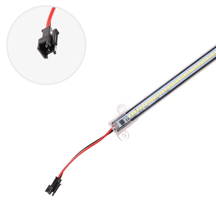 Set 5 bucati banda led Lumina Naturala, Bagheta rigida 7W cu suport, 72 ...