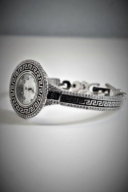 Ceas din argint 925 TSR cu pietre semipretioase zirconiu model 7 - eMAG.ro