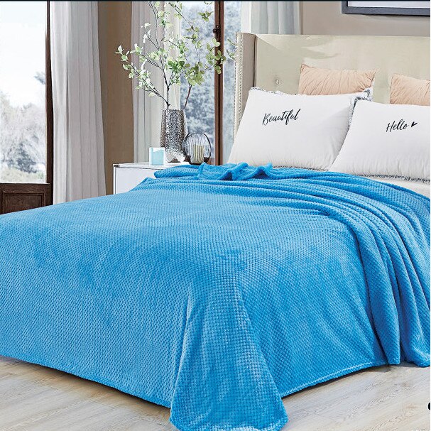 Patura gofrata cocolino, 200X220cm, pentru pat dublu, cu model colorat ...