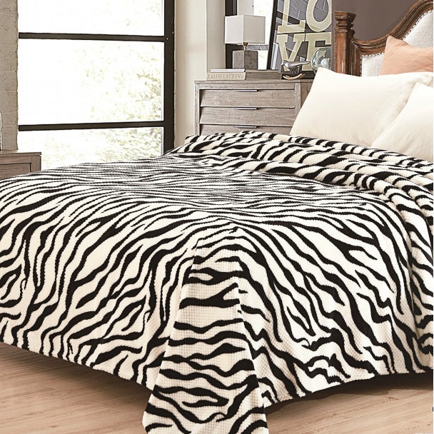 Patura gofrata cocolino, 200X220cm, pentru pat dublu, cu model colorat ...