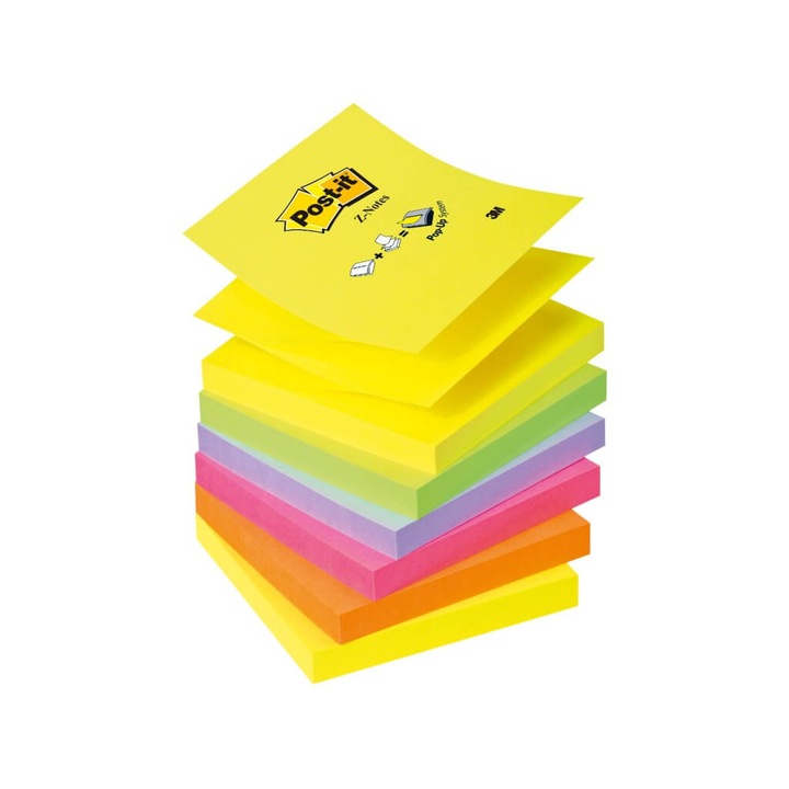 Notes adeziv Post-it Z Neon unicolor - eMAG.ro