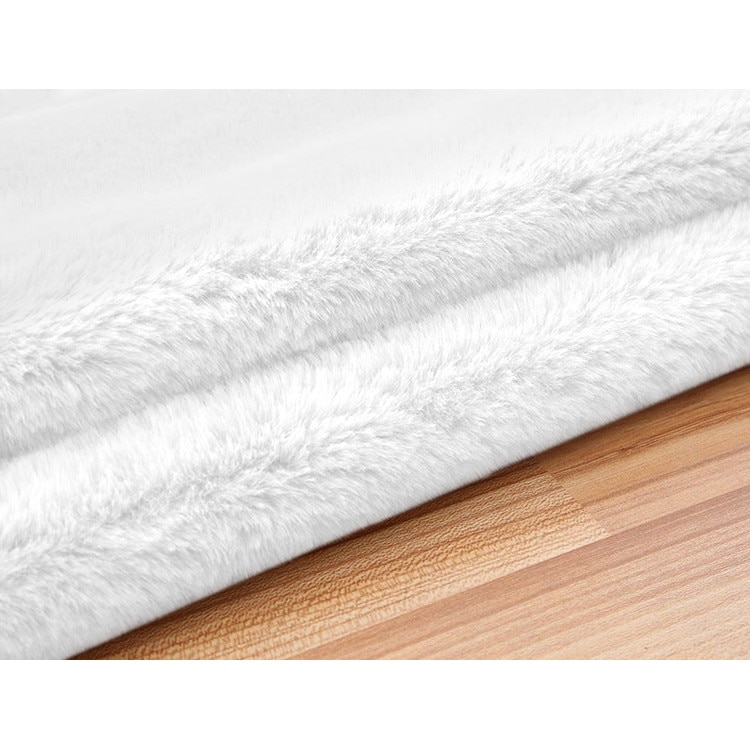 Covor Strado Rabbit 80x80, rotund moale de plus, Alb - eMAG.ro
