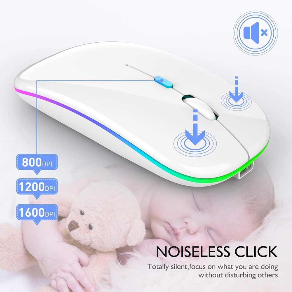 Mouse OEM, Bluetooth, Wireless, Alb - eMAG.ro