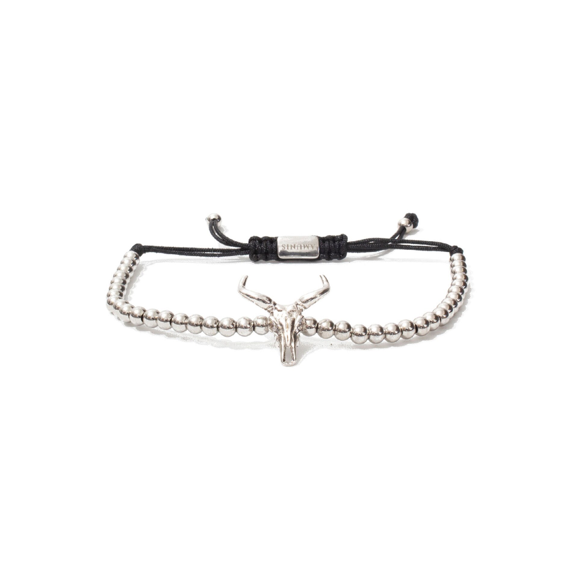 Bratara craniu taur, charmuri cu diamante CZ, placata cu aur alb ...