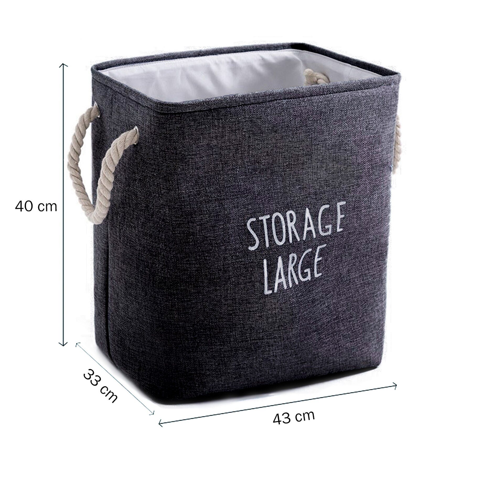 Cos de rufe, Pliabil, WAYA, Storage Large, XXL, Bumbac Canvas, 55 l ...