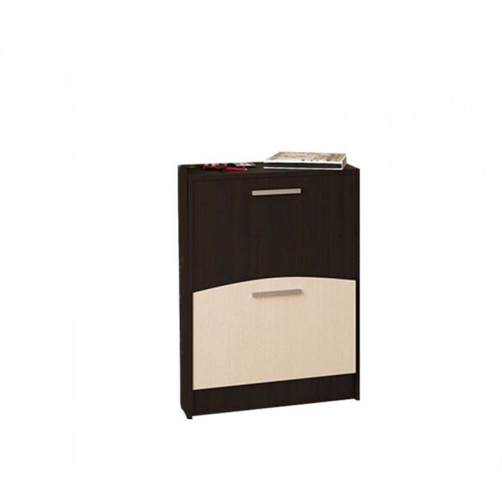 Pantofar 2D cu 2 sertare, wenge / bej, 64x84x29cm - eMAG.ro