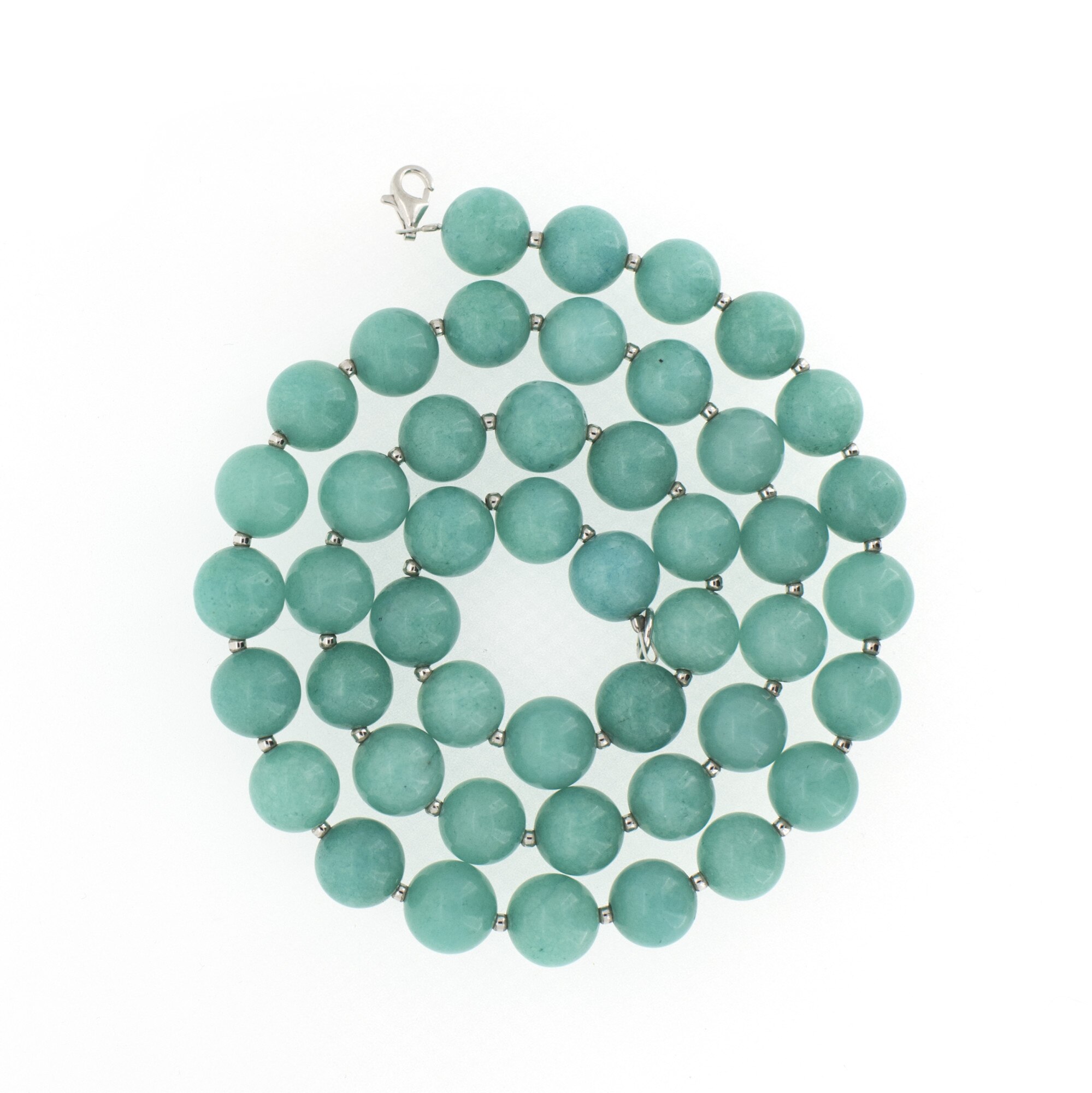 Colier de jad colorat sfera 10 mm, argint - eMAG.ro