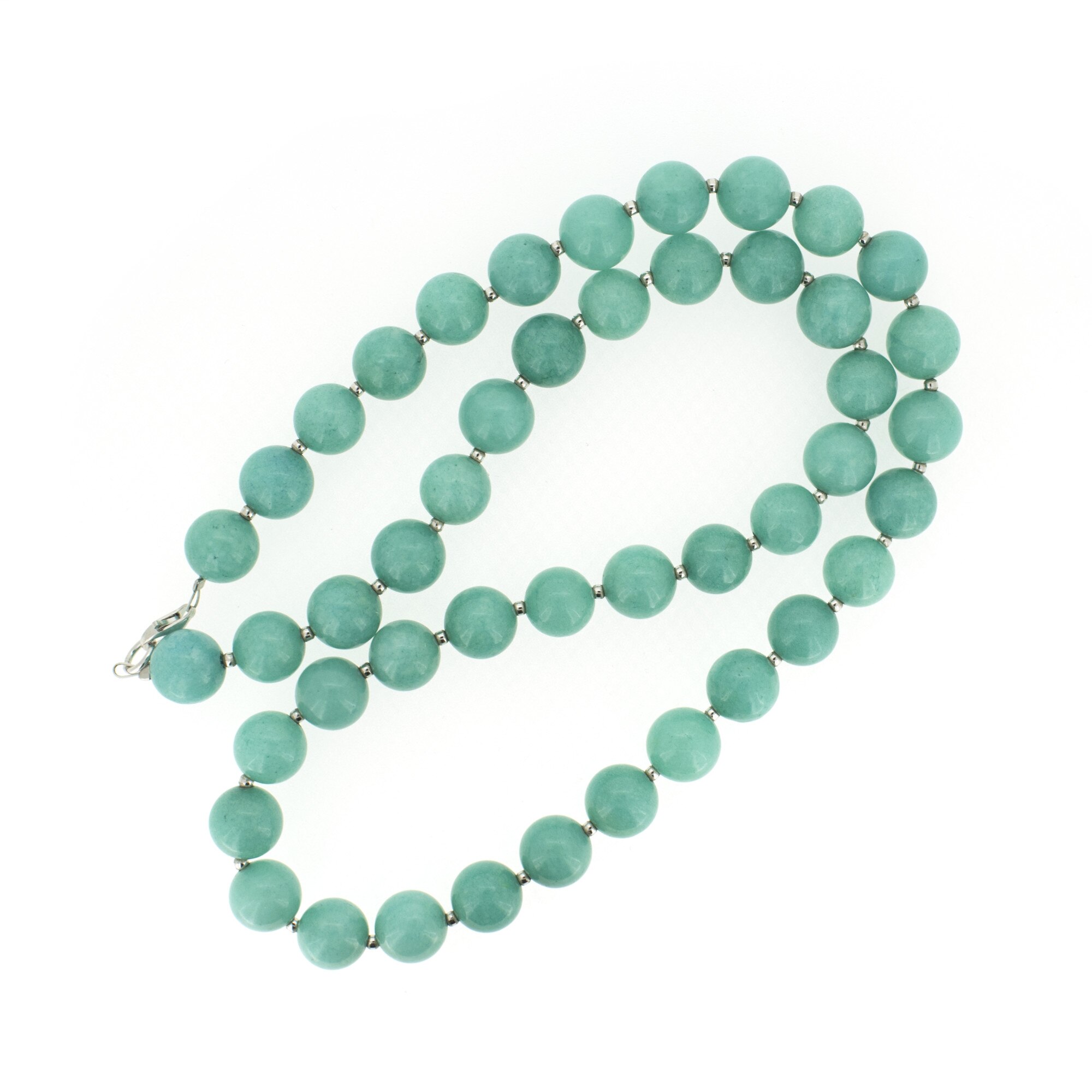 Colier de jad colorat sfera 10 mm, argint - eMAG.ro