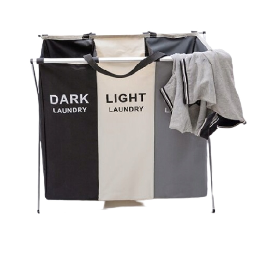 Cos de rufe, cu trei compartimente, mare, multicolor - eMAG.ro