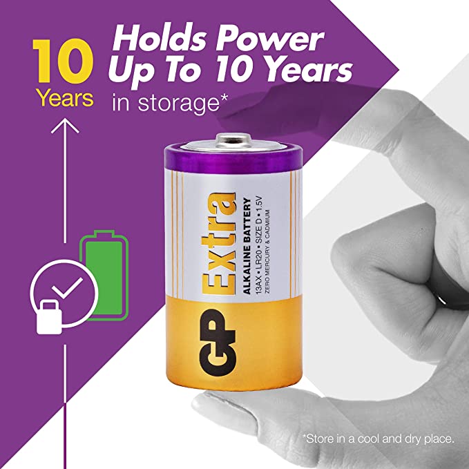 Baterii alcaline GP Extra Alkaline D, LR20, 1.5V, folie 8 buc - eMAG.ro