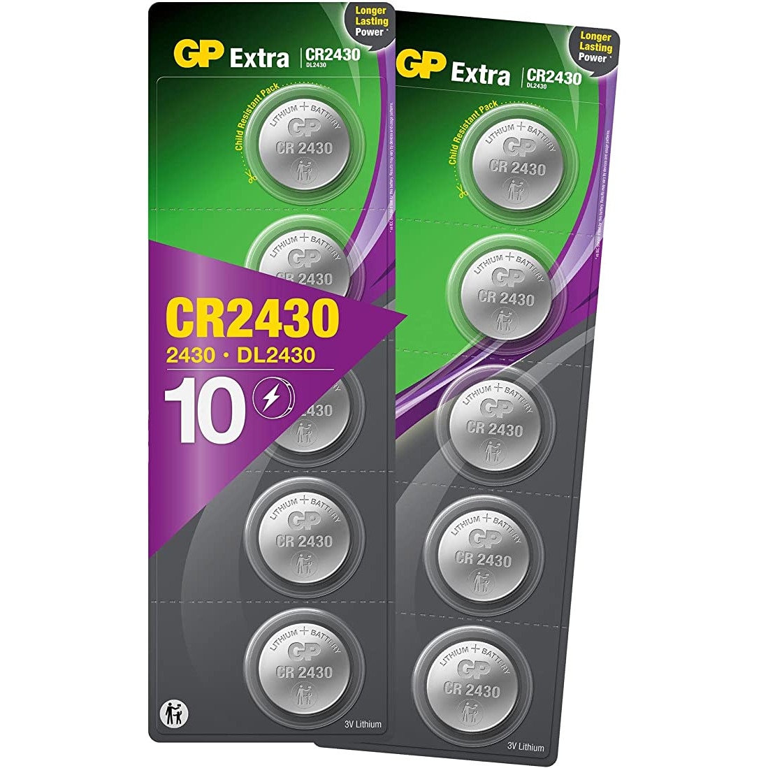 Baterii litiu GP Extra Lithium CELL CR2430, 3V, blister 10 buc - eMAG.ro