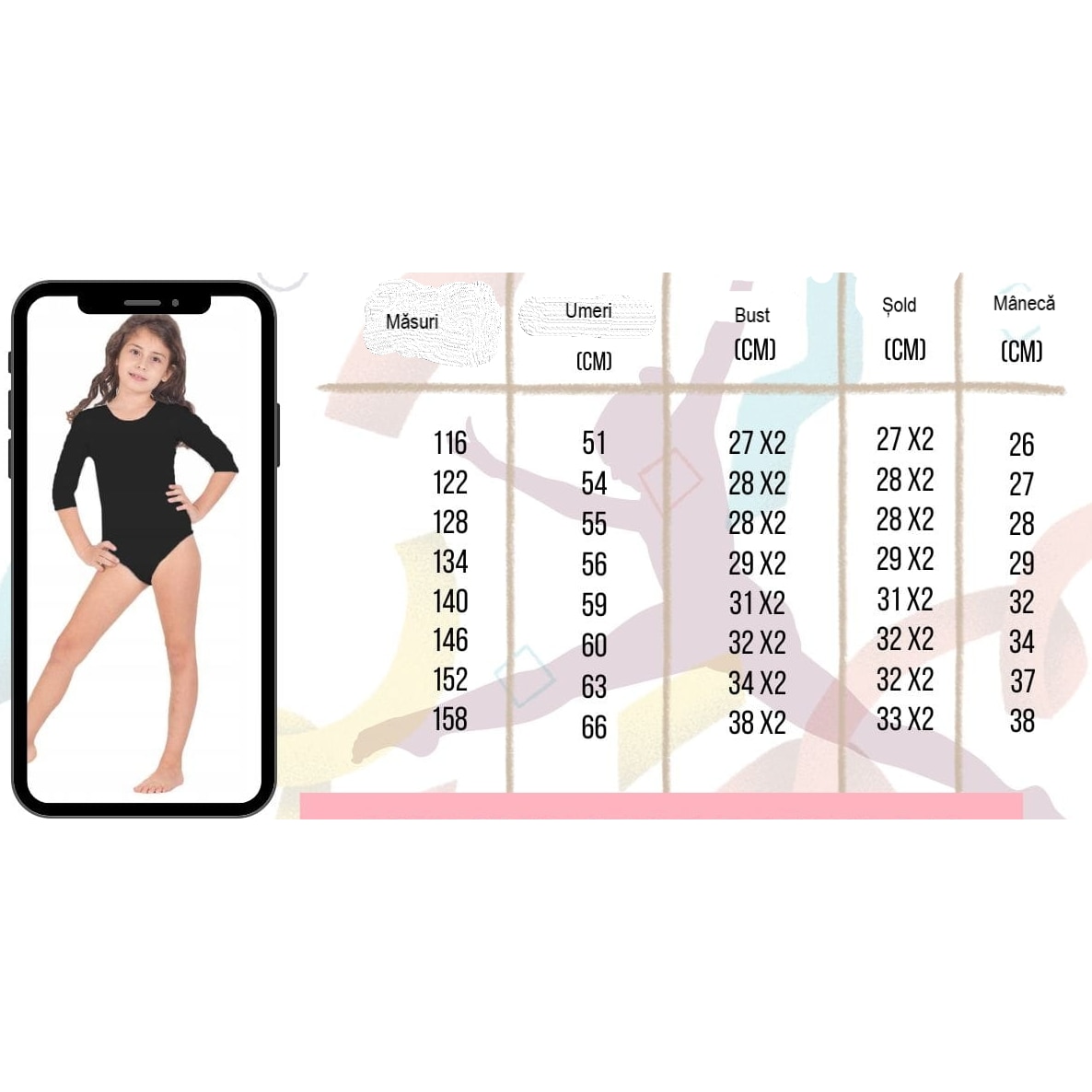 Body pentru gimnastica fete Marcinkowski 406522-128, Roz 128 CM - eMAG.ro