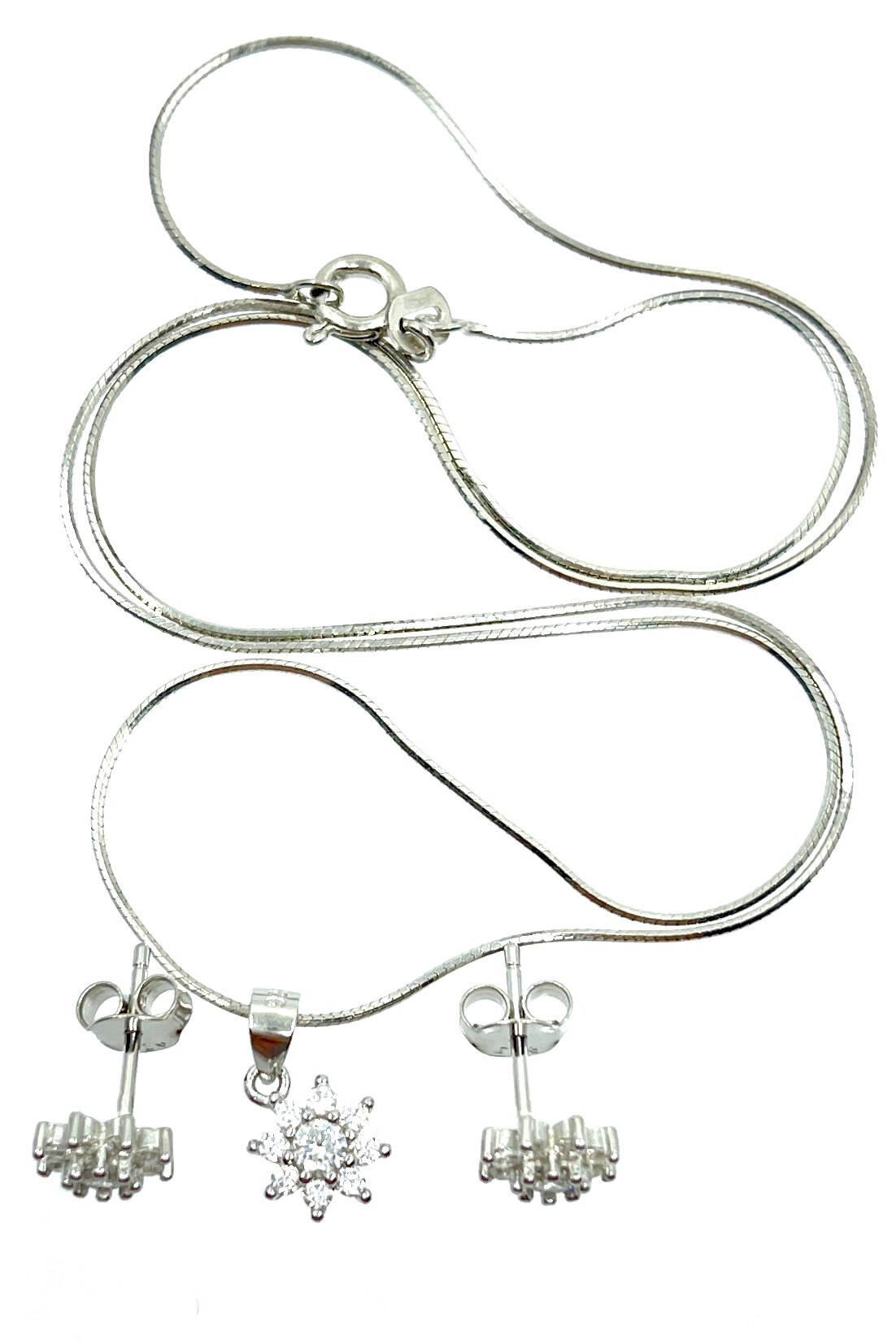 Set Agavi din argint 925 si zirconiu, cercei si pandant - eMAG.ro