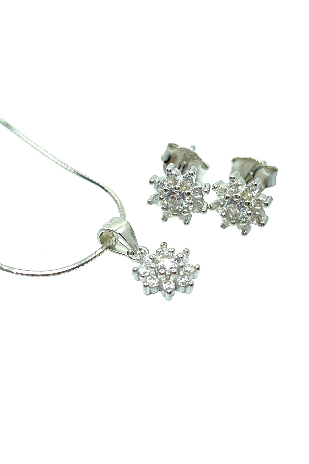 Set Agavi din argint 925 si zirconiu, cercei si pandant - eMAG.ro