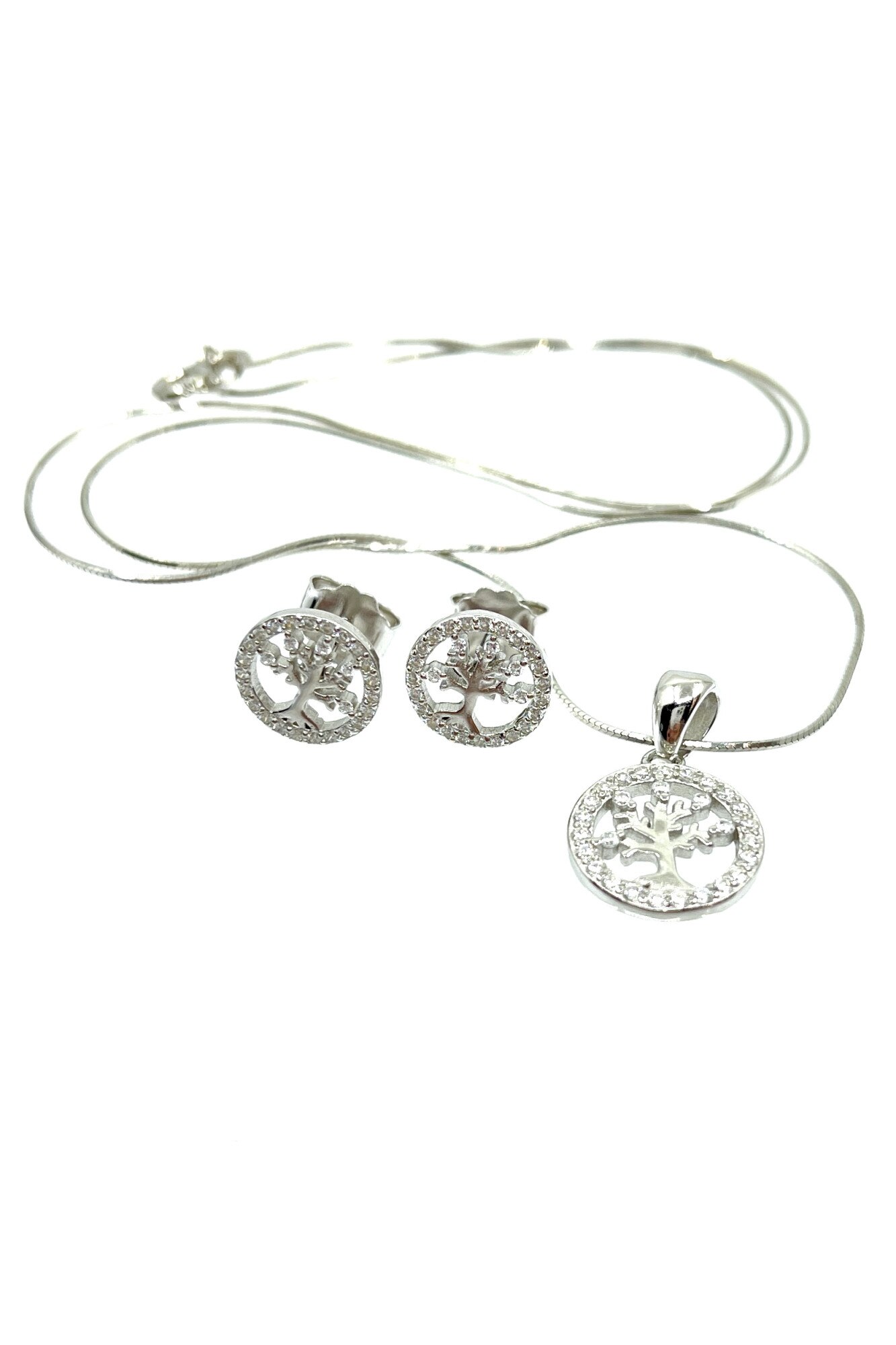 Set Agavi din argint 925 format din cercei si colier simbol copacul vietii - eMAG.ro