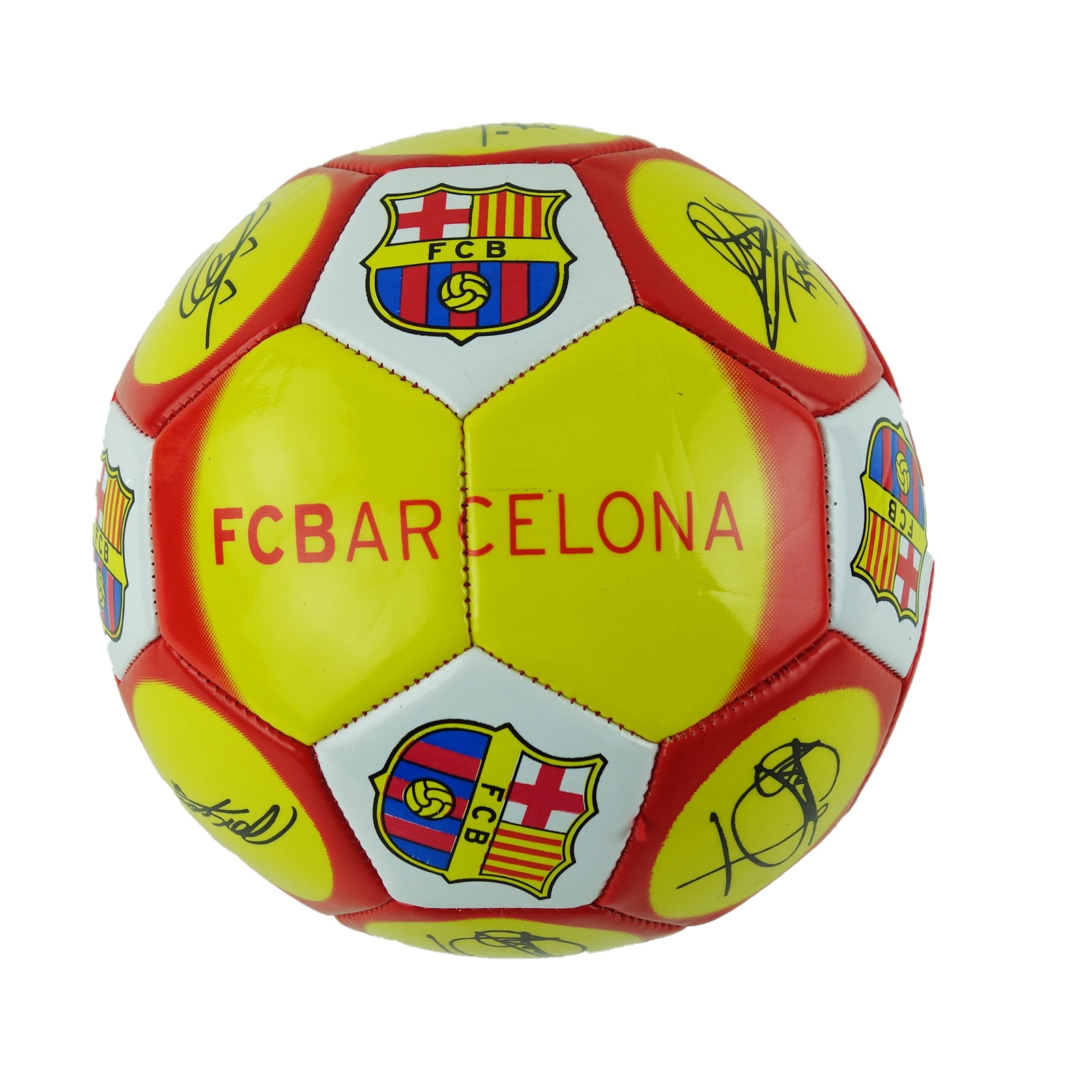 Minge de fotbal, FC Barcelona, cu semnaturi, din piele ecologica ...