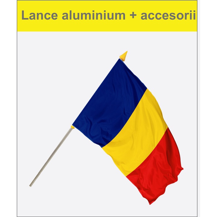 Set steag Romania cu lance de aluminiu, Tida-Ro - eMAG.ro