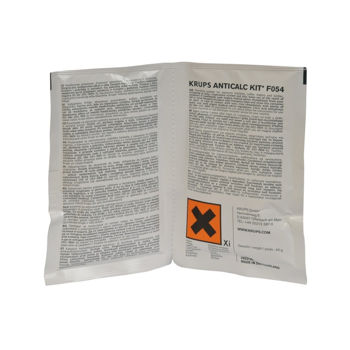 Set solutie decalcifiere Krups F054001A, 2x plicuri decalcifiere, 1x ...